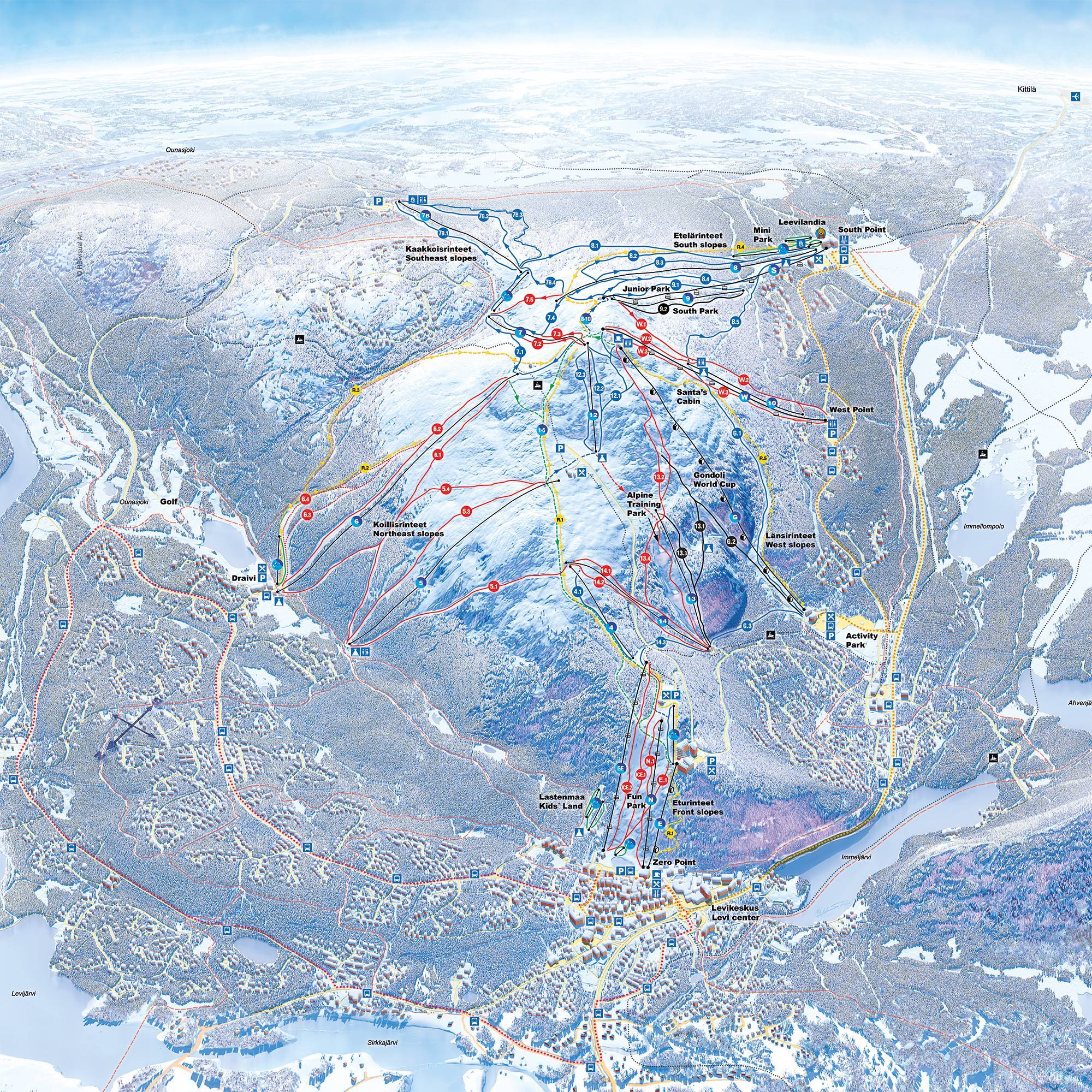 Piste map for Levi | FindSkiHolidays.com