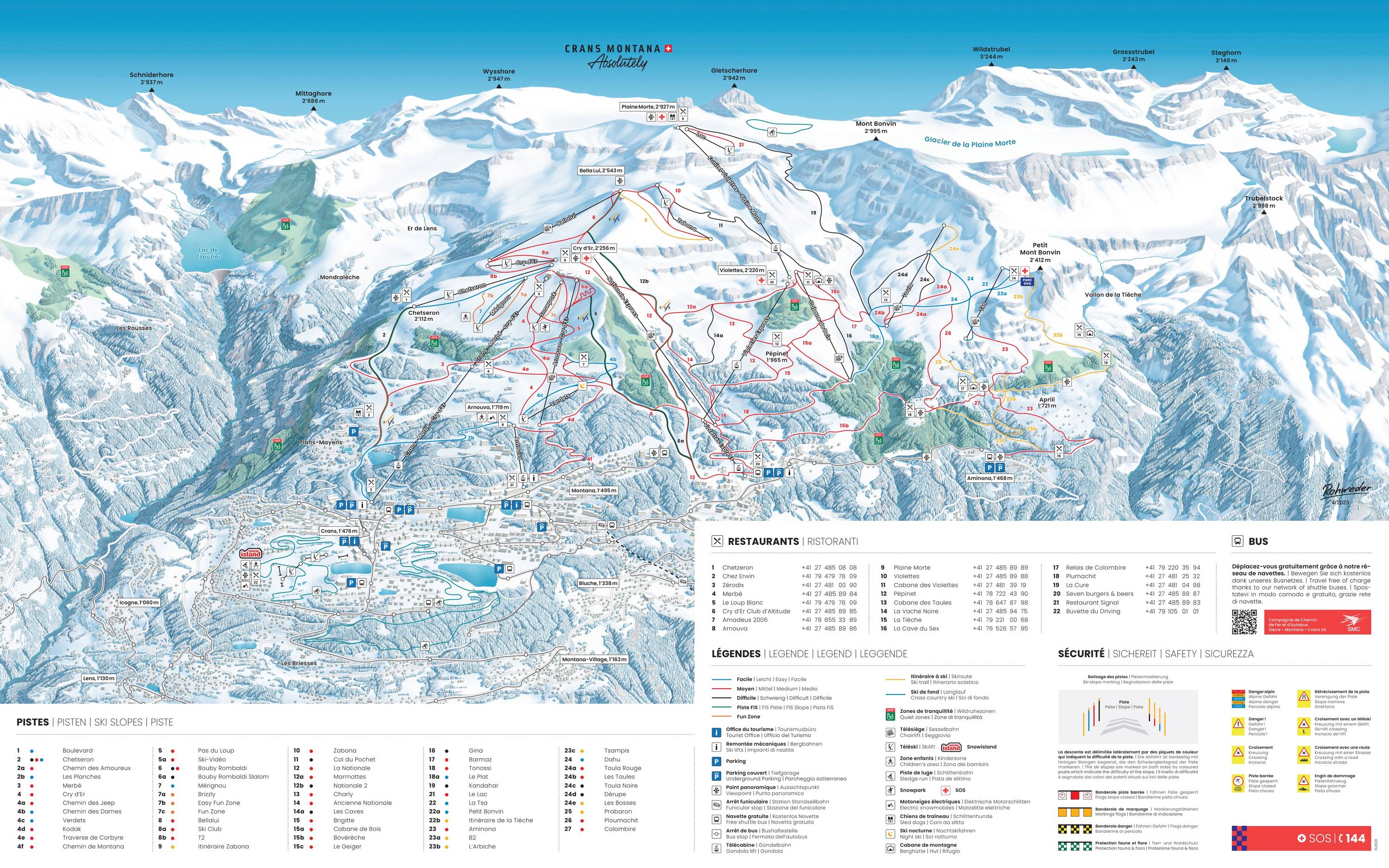 Piste map for Crans Montana | FindSkiHolidays.com