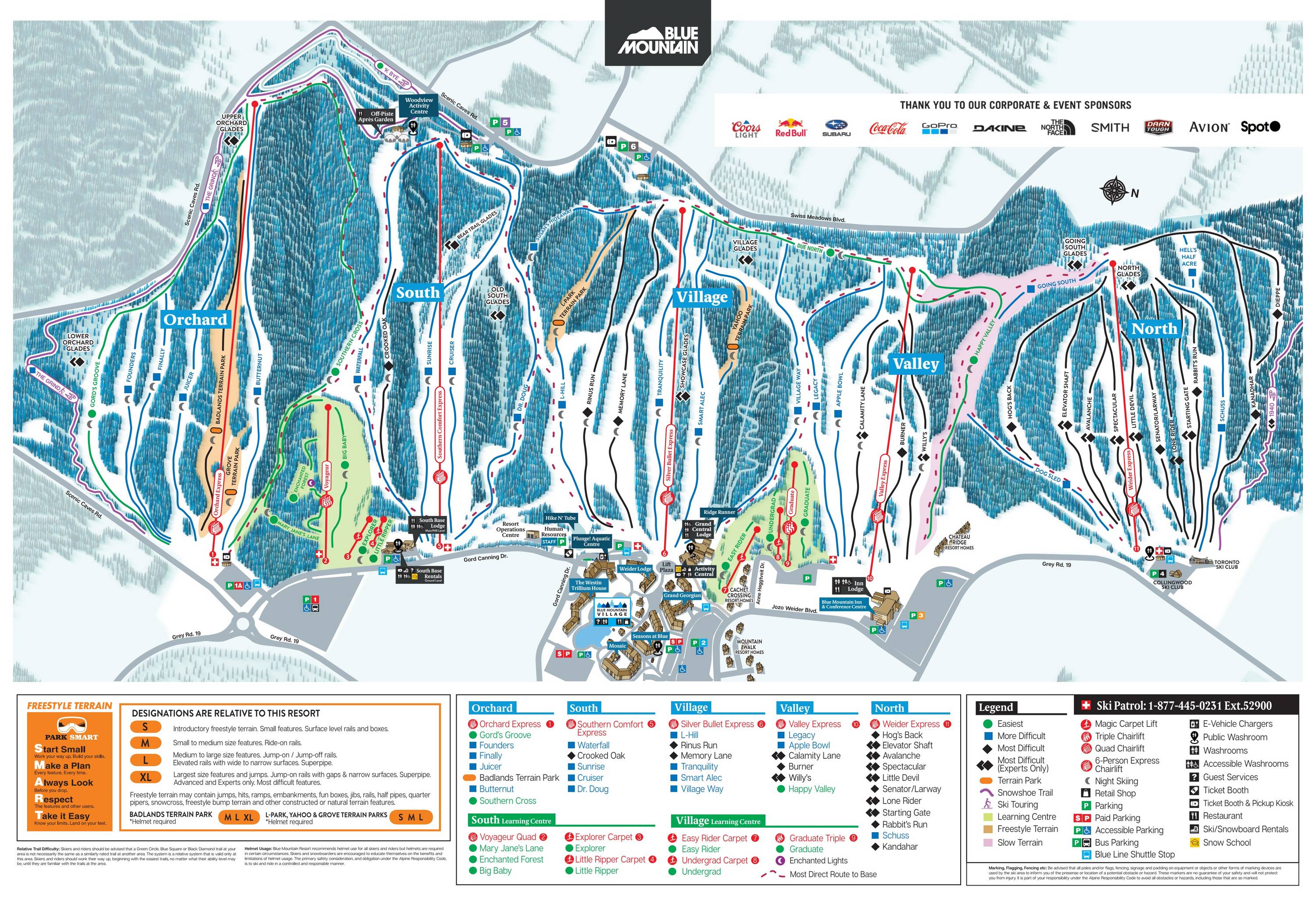 Piste map for Blue Mountain | FindSkiHolidays.com